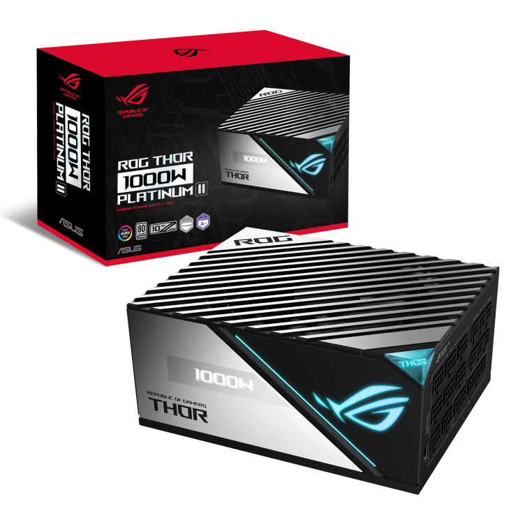 ASUS ROG-THOR-1000P2-GAMING 1000W Platinum II, 80 Plus Platinum, ROG ...